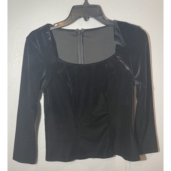Stage Accents | Tops | Stage Accents Black Velvet Long Sleeve Top ...